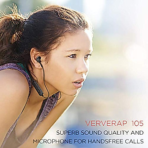 Motorola Ververap 105 Bluetooth Wireless Earbud in-Ear Neckband Headphone with Mic (Black)