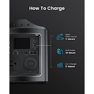 300W Portable Power Station,ORICO Aluminum 461Wh/124800mAh Solar Generator Pure Sine Wave Lithium Battery Pack with PD 60W /1AC/3USB/2DC/Car Charger Ports for Outdoors Camping Travel Emergency