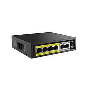 Netis PE6105 5-Port 10/100Mbps Speed Fast Ethernet PoE+ Switch | 4 Port PoE 65W Power and 1 Port Uplink with IEEE 802.3at/af Compliant Powered Devices
