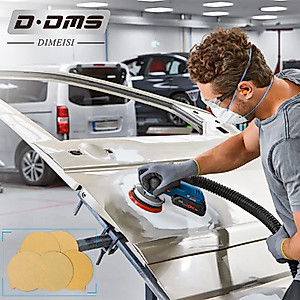 362X - 6 Inch Gold PSA Sanding Discs 80 120 220 320 400 Grit (50 Total, 10 Each), Stick Back Sand Paper for DA Sander, Self Adhesive Sandpaper for Woodworking and Automotive - D DMS DIMEISI