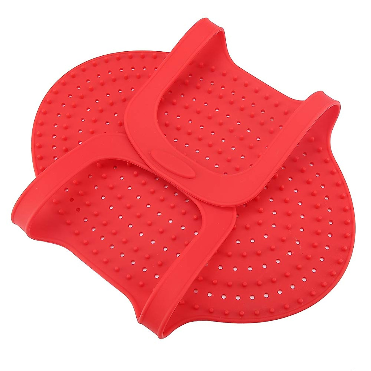 Non-Stick Turkey Lifter, Food Grade Silicone Heat Resistant Meat Lifter, Poultry Cooking Mat for Oven Chicken Baking Mat Pan Roast(Red, Orange, Green)(Red)