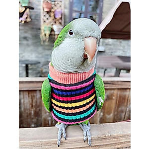 HEZHUO Parrot Bird Supplies, Light Flying Clothes, Warm and Comfortable, Tiger Skin, Green Cheek Parrot, Little Sun Parrot, Monk Parrot, Starling, mynah, Senegal Parrot, Mini Macaw Sweater (4XL)
