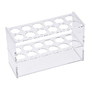 uxcell Acrylic Test Tube Holder Lab Stand Rack 2x6 Wells for Centrifuge Tubes Clear