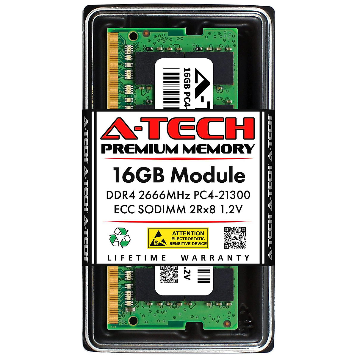 A-Tech 16GB RAM Replacement for Synology D4ECSO-2666-16G & D4ES01-16G | DDR4 2666 MHz PC4-21300 SODIMM ECC Unbuffered Memory Compatible for NAS & NVR Servers