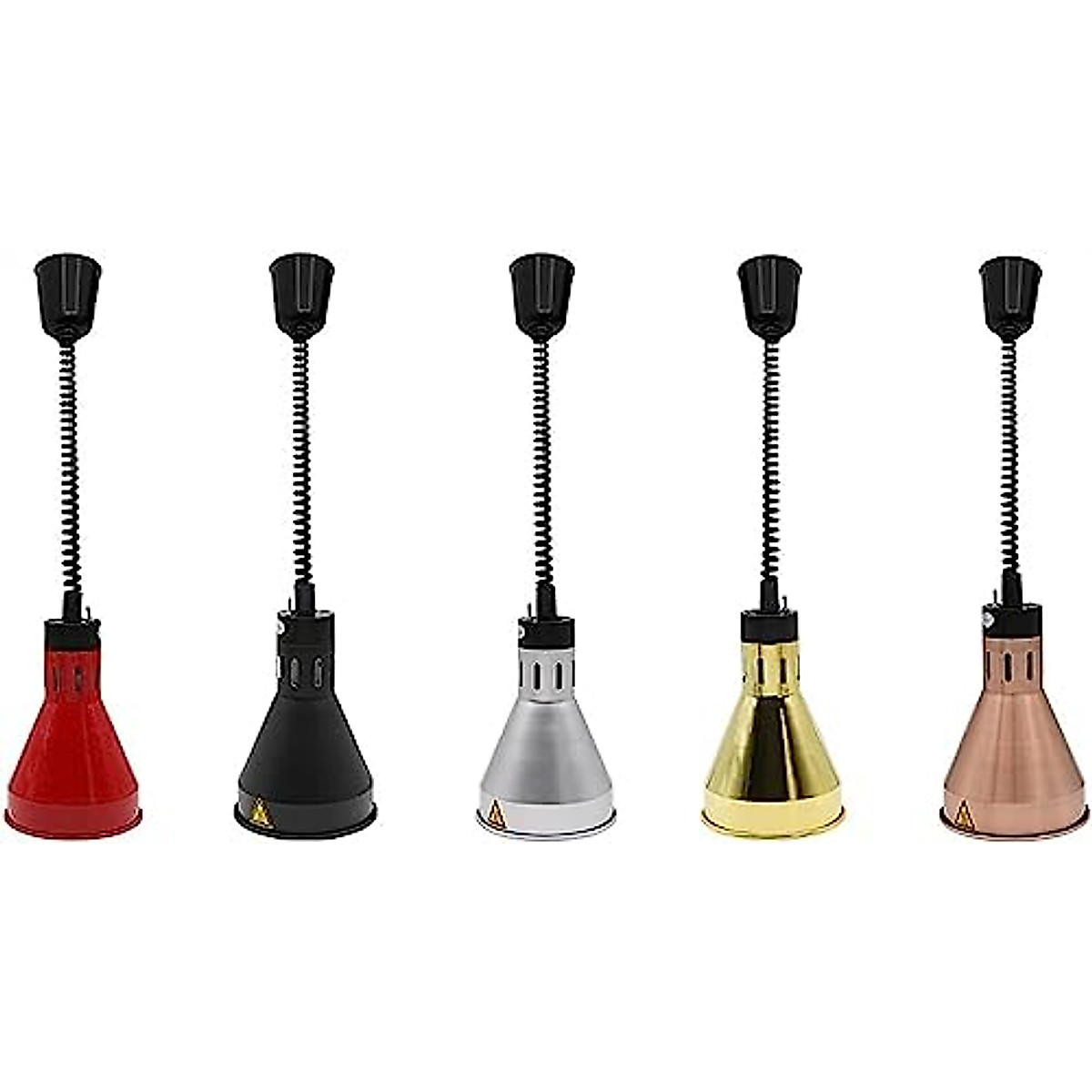 175 mm Hanging Food Warmer Lamp, Food Heat Lamp, Keep Food Warmer, Buffet Server Grill Lightweight Food Insulation Lamp for Hotel Restaurant Bar Kitchen (Color : Black)