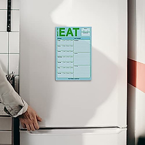 Knock Knock What To Eat Pad (Turquoise / Pastel), Magnetic Meal Planning Note Pad with Magnet, 6 x 9-inches