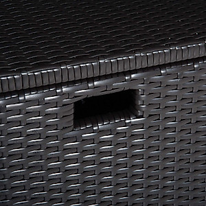 PE Rattan Wicker Outdoor Pool Towel Water Bottles Robes Valet Stand Organizer Rack Storage Cabinet 2 Upper Storage Shelves 1 Bottom Drawer for Storing Creams Lotions and Sunscreen