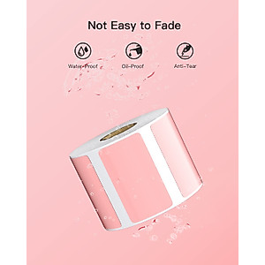 POLONO 2.25”x1.25” Direct Thermal Label, Perforated Sticker Labels for Address, Barcodes, Adhesive Multipurpose Labels Compatible with PL70E Label Printers (1000 Labels, Pink)