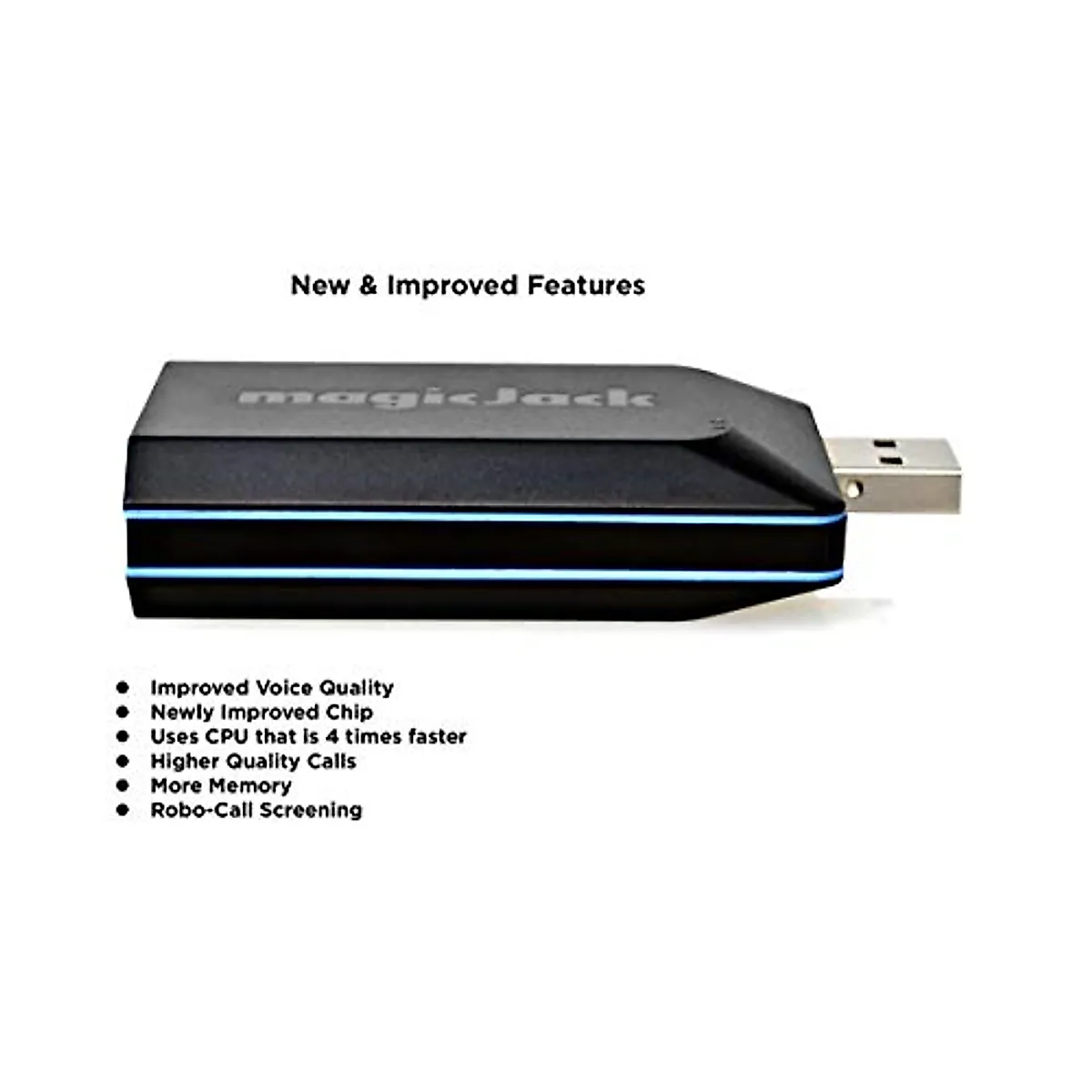 magicJack, New 2022 VOIP Phone Adapter, Portable Home and On-The-Go Digital Service. Unlimited Calls to US and Canada. NO Monthly Bill | Featuring magicIN™ & magicOUT™ Service