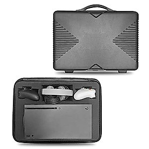 Xbox Series X Carrying Case, Compatible with XSX Console/Controllers/Headset/Games and Other Accessories - Protective Travel Case with Hard Shell & Customized Foam for Storage (Original Xbox Style)