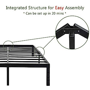 45MinST 18 Inch Platform Bed Frame/Easy Assembly Mattress Foundation / 3000lbs Heavy Duty Steel Slat/Noise Free/No Box Spring Needed,King