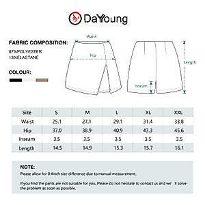 DAYOUNG Women’s Tennis Skirt High Waisted Golf Workout Exercise Running Skort Asymmetrical Shorts with Pocket Y69-Black-L