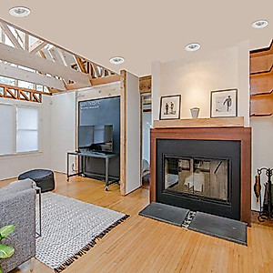 5" LED Integrated Ridged Spot Baffle Round Trim Recessed Lighting Kit 4-Pack, 9 Watts, Energy Star, CEC Title 24 Compliant, IC Rated, Dimmable, White, 5.25" Hole Size,91338