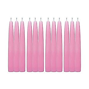 Zest Candle 12-Piece Taper Candles, 6-Inch, Pink