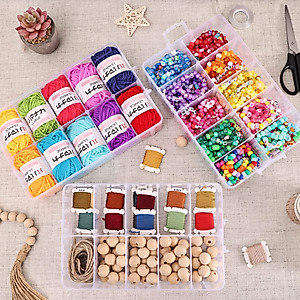 Quefe 6-Tier Stackable Storage Container Box with 60 Compartments, Plastic Organizer Box for Organizing Washi Tape, Embroidery Accessories, Threads Bobbins, Kids Toy, Beauty Supplies