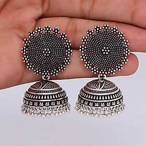 Jaipur Mart Oxidised Plated Jhumka Indian Unique Ethenic bollywood Earrings Jewellery
