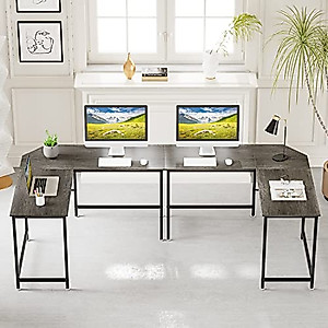 Elephance L Shaped Desk Corner Computer Desk Gaming Table Workstation for Home Office Study