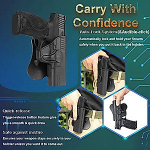 OWB M P 2.0 9mm Holster Compatible for S&W M&P 2.0 9mm/40, S&W SD40VE, S&W SD9VE, Smith & Wesson M&P 9mm(Not Shield), Adjustable Paddle Gun Holster,Quick Release - Right Handed