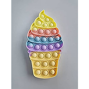 K&W Push Pop It Popsicle Cone – Ice Cream Sensory Silicone Fidget Toys – Stress Relief, Autism & Anti-Anxiety – Flexible, Odorless & Easy to Play - Perfect for Elderly, Adults & Kids | Colorful