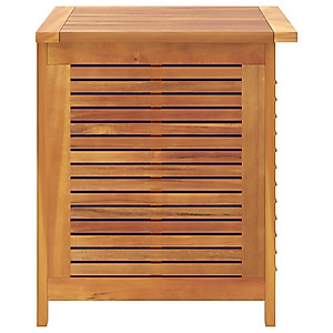 GOLINPEILO Outside Wooden Deck Box, Garden Storage Box with Louver, Patio Storage Container for Backyard, Porch, Garden, 23.6"x19.7"x22" Solid Wood Acacia