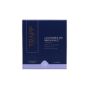 Trapp - No. 25 Lavender de Provence - 7 oz. Signature Candle - Aromatic Home Fragrance with Floral Scent of French Lavender, Clary Sage, & Vanilla Orchid Notes - Petrolatum Wax