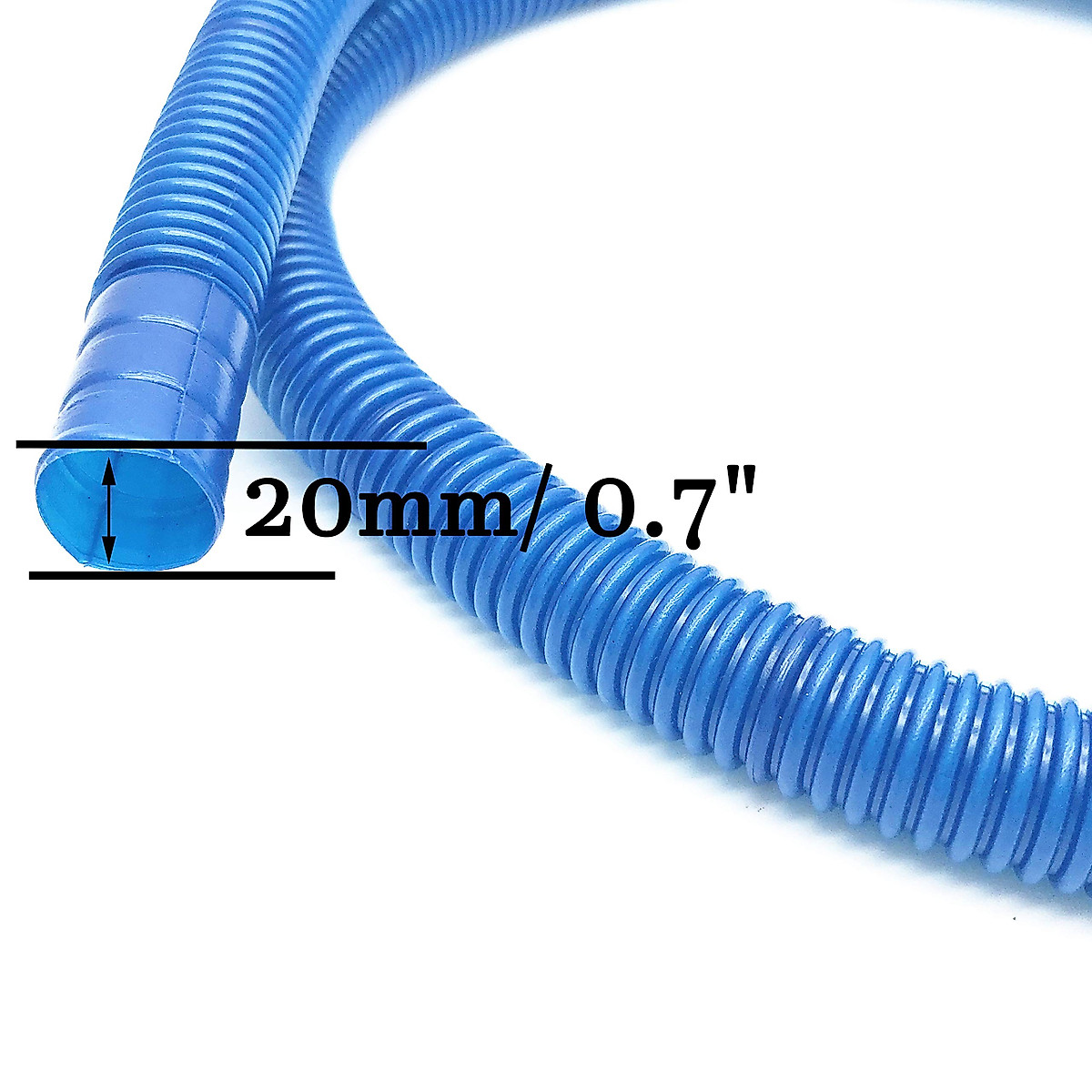 XMHF Flexible Air Conditioner Drain Hose Water Pipe 111cm 3pcs Blue