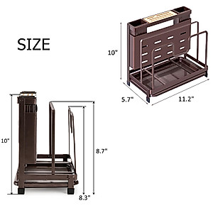 ZOOFOX Cutting Board Holder, 5 in 1 Metal Chopping Board Organizer Pan Pot Cover Lid Rack Stand with Utensil Knife Holder, Kitchen Organizer Rack for Cabinet and Countertop