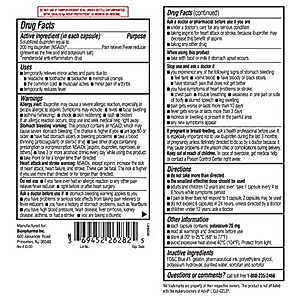 A+Health Mini Ibuprofen 200 Mg Softgels, Pain Reliever/Fever Reducer (NSAID), Made in USA, 240 Count