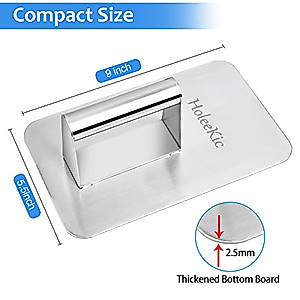 HOLEEKIC 9.0" X 5" Hamburger Press for BBQ, Burger Press and Spatula 2 in 1, Stainless Steel Grill Press for Bacon and Smash Burgers