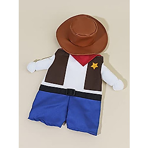 QWINEE Cowboy Dog Costume Holiday Halloween Costume Pet Clothes Cat Costumes for Puppy Kitty Small Dogs Multicolor M