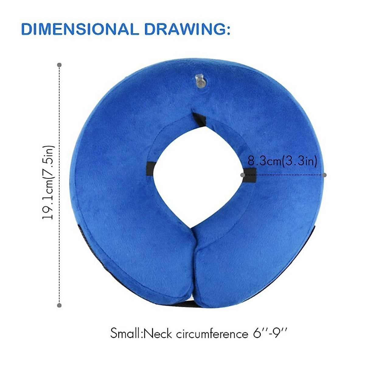 Hyan Pet Protective Recovery Inflatable Collar-Soft Adjustable Comfortable Pet E-Collar for Dogs and Cats -Surgery Recovery Collar Pets Touching Stitches or Biting Wound (S-Neck Circumference 6-9")