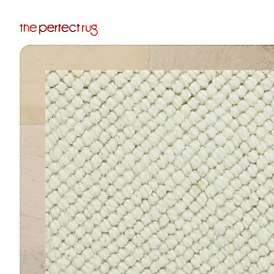 The Perfect Rug - Jaipur King White Wool Custom Area Rug - Select Your Ideal Size & Border Colors - Sample Square