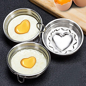 Stainless Steel Egg Poacher, 3-Cup Poached Egg Maker Cups, Nonstick Egg Steamer with Rack for Microwave Oven Stovetop Steamer