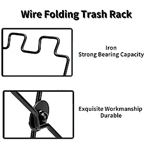 Trash Rack, Portable Trash Bag Rack Hanging Trash Garbage Bag Holder BBQ Trash Rack, Portable Garbage Bag Holder for Kitchen Camping Picnic