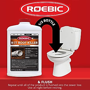 Roebic K-77 Root Killer for Sewer and Septic Systems, Clears Pipes and Stops New Growth, Safe for All Plumbing