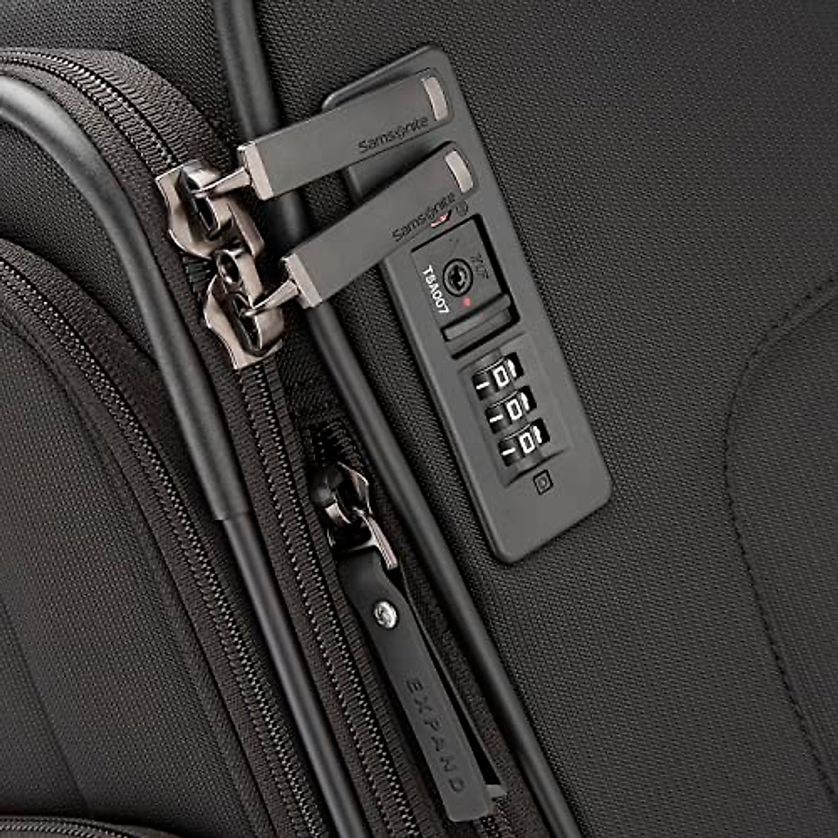 Samsonite Lineate DLX Softside Expandable Luggage with Spinner Wheels, Black, Large Checked