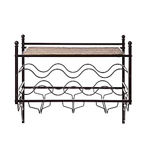 Home Zone Living Wine Rack - Countertop Freestanding Holder, Stores up to 6 Bottles