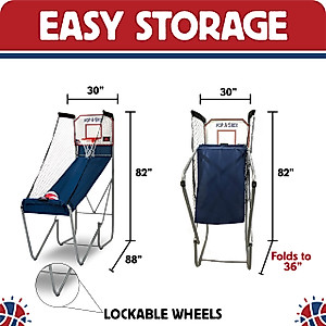 Pop-A-Shot - Home Single Shot | Arcade Basketball Fun at Home | Infrared Sensor Scoring | 6 Game Modes | 4 Balls | Foldable Storage | for All Players