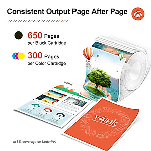 v4ink 67XL Remanufactured Ink Cartridge Replacement for HP 67 XL Compatible with DeskJet 1210 1215 1255 2300 2700 2710 DeskJet Plus 4122 4121 4123 Envy 6022 6030 6032 Envy Pro 6422 6430 6432 (K+T)