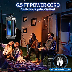 Avokadol Bug Zapper Outdoor Indoor, 18W Bulb Mosquito Zapper with 6.5 FT Power Cord, 4200V High Powered Fly Trap Indoor for Home, Mosquito Trap Cover 2100 SQ.FT. -Ideal for Backyard, Garden, Patio.