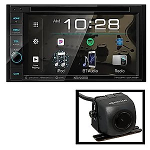 Kenwood DDX376BT Double DIN in-Dash 6.2” DVD Receiver with Bluetooth | Car Stereo Receiver | Clear Resistive Touch Panel | Plus Kenwood CMOS-130 Rearview Camera with Universal Mounting Hardware