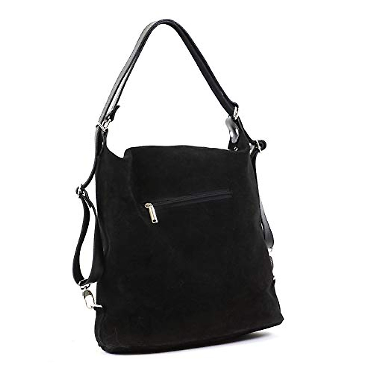 Women Leather Backpack/Purse - Handmade Convertible Hobo Shoulder Bag from Genuine Suede Leather