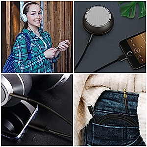 Enbiawit Lightning to 3.5mm AUX Stereo Audio Cable, Nylon Aux Cord Adapter for Car Compatible with iPhone 14/13/12/11/XS/XR/X/8/7/iPad to Speaker/Home Stereo/Headphone,Support All iOS