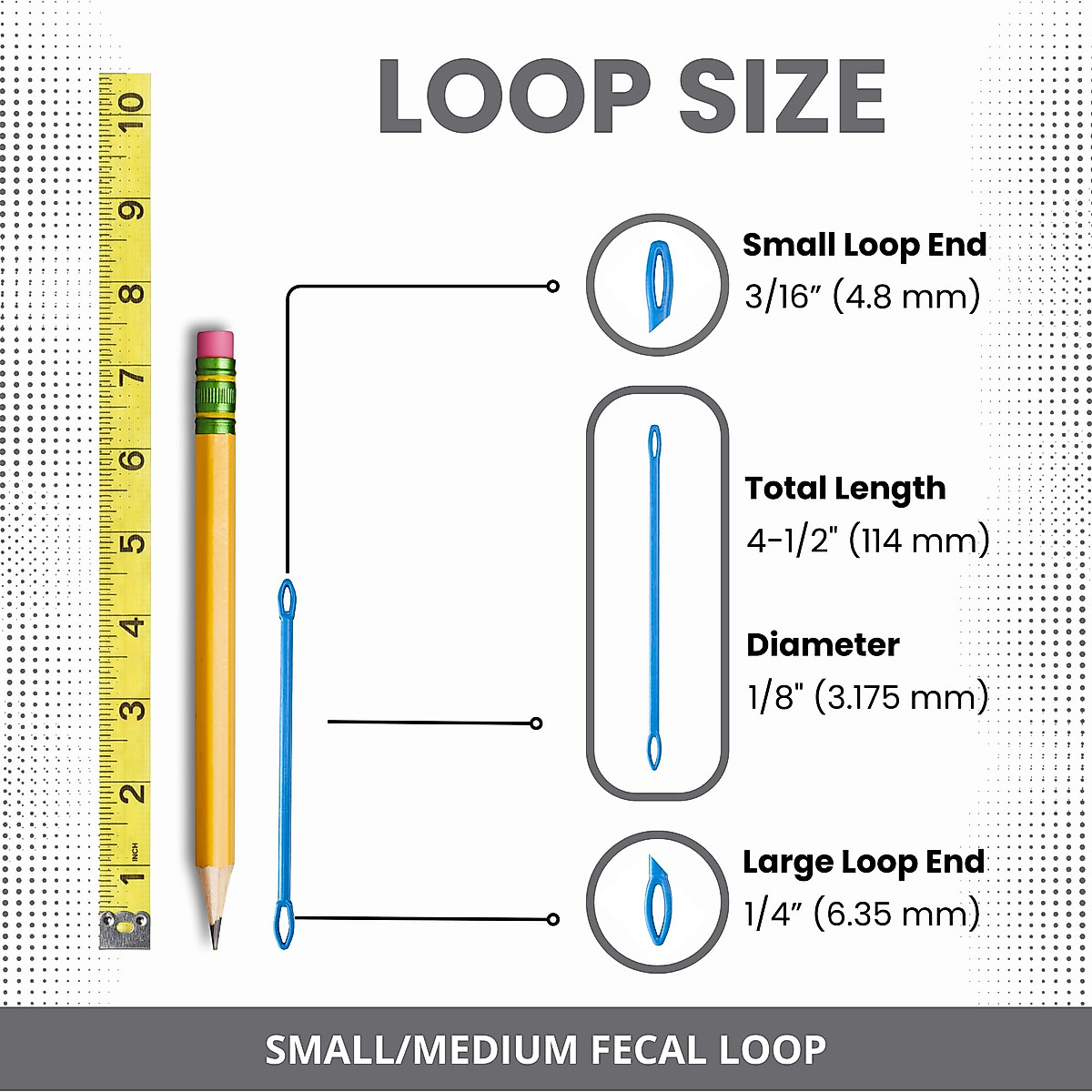 Fecal Loop for Small and Medium Animals, Stool Sample Collection Kit for Small Dogs, Goats, Sheep and Other Small Animals. Take Stool Samples Quickly and Easily with Reusable Double end Loop.