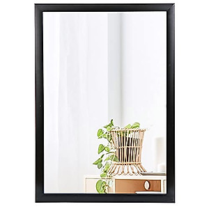 Oteymart Rectangular Wall Mirror 24" x 36" for Bathroom, Bedroom, Entryway, Living Room, Vanity, Black