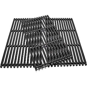 SafBbcue 17 in Cooking Grates Replacement Parts for Charbroil Tru Infrared Grill 463242715, 463242716, 463276016, 466242715, 466242815, Lowes 606682, 639322 Gas Grill, Cast Iron Cooking Grids, 3 Pack