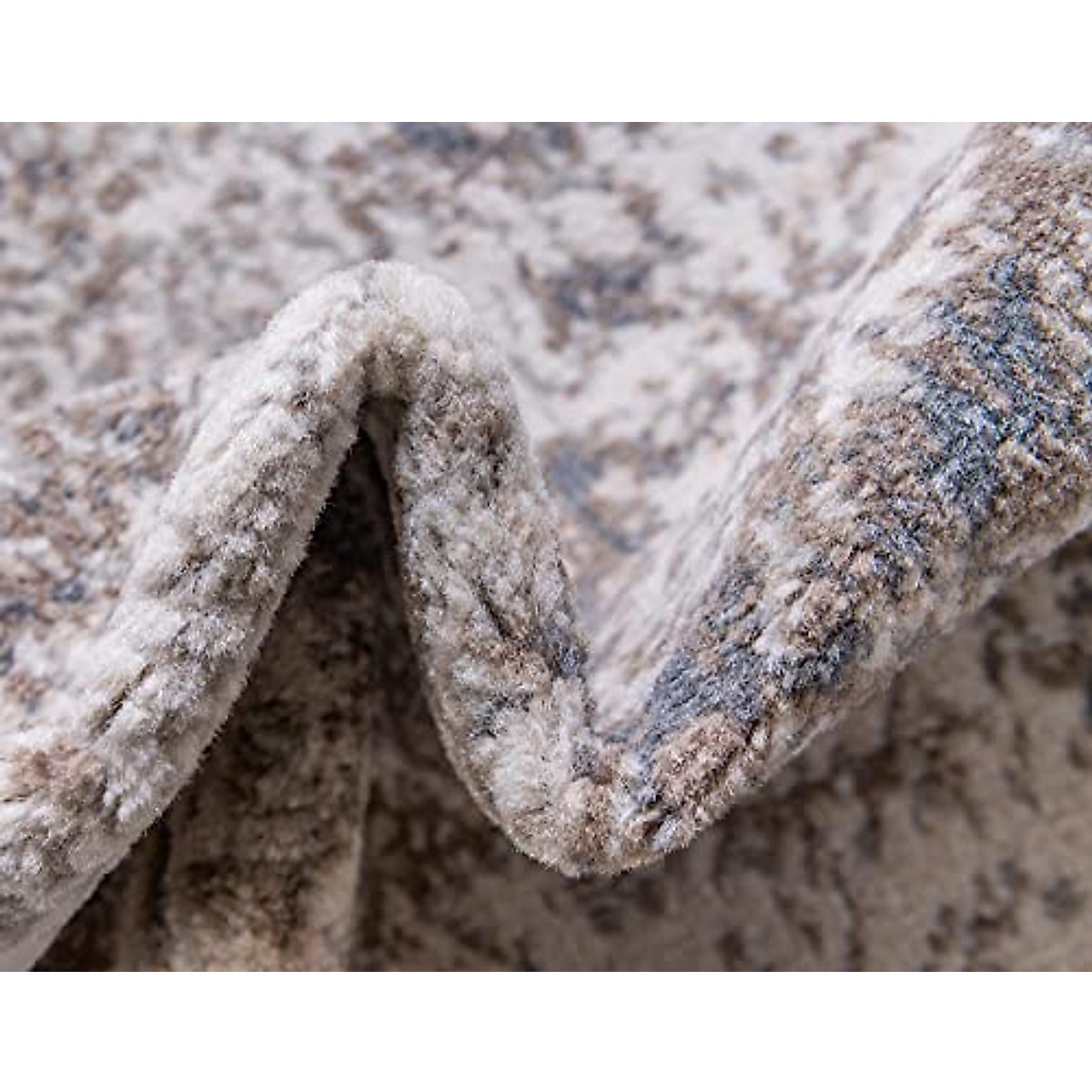 Unique Loom Tuareg Collection Distressed Abstract Traditional Vintage Area Rug, 4 ft x 6 ft, Beige/Brown