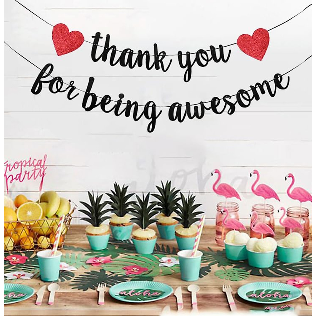 TENNYCHAOR Thank You for Being Awesome Banner, for We Will Miss You Banner,Birthday,Graduation,Retirement Farewell Going Away Party Decorations.(black)