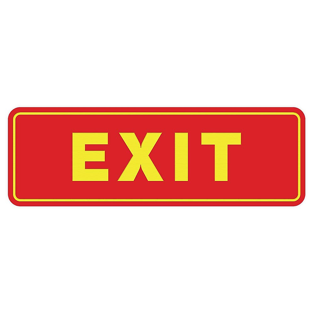 Durable Rounded Corners Long Lasting Modern Design Sign Standard Exit Wall or Door Sign Durable Plastic and Easy Installation (3 x 8 Inch)