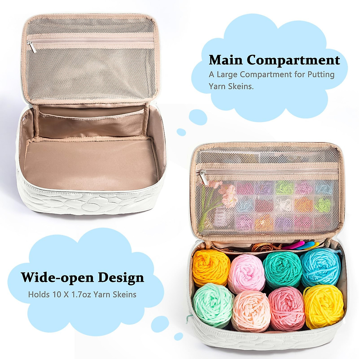 MYBAGZING Cute Crochet Bag Organizer - Yarn Storage Organizer - Yarn Bag for Crocheting - Yarn Storage - Yarn Holder for Crochet Accessories and Supplies, Crochet Hooks, Crochet Gifts